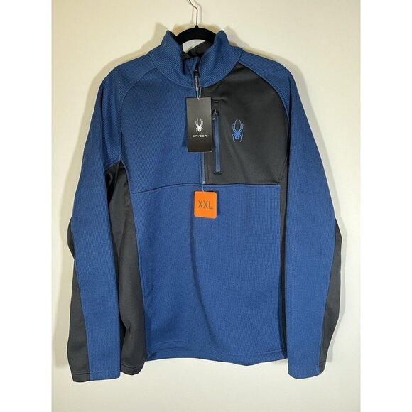 Spyder | Jackets & Coats | New Spyder Mens Blue Half Zip Sweater Gait ...